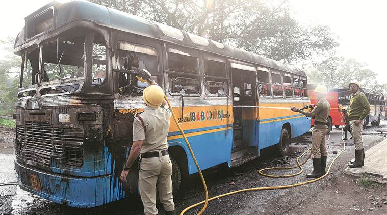 Kolkata: 3 buses torched after speeding bus runs over biker in ...