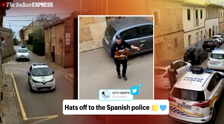 Spanish policemen sing and dance in street to lift spirits of people ...