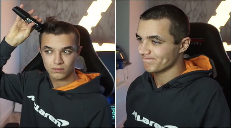F1 driver Lando Norris live shaves his head for charity | Motor-sport ...