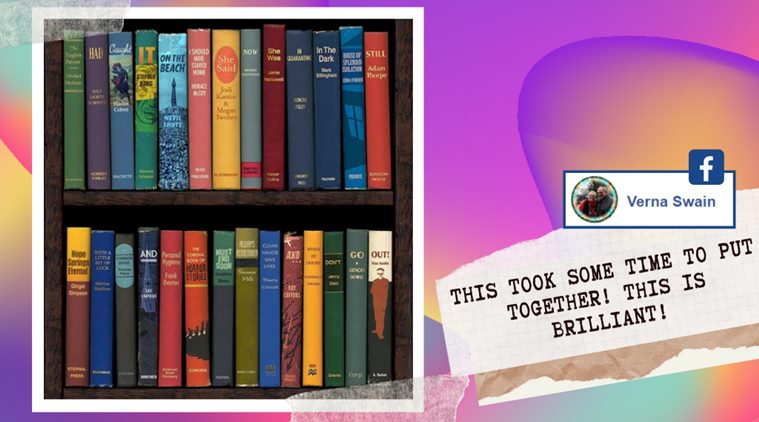 Photo of a bookshelf with hidden message on coronavirus pandemic ...