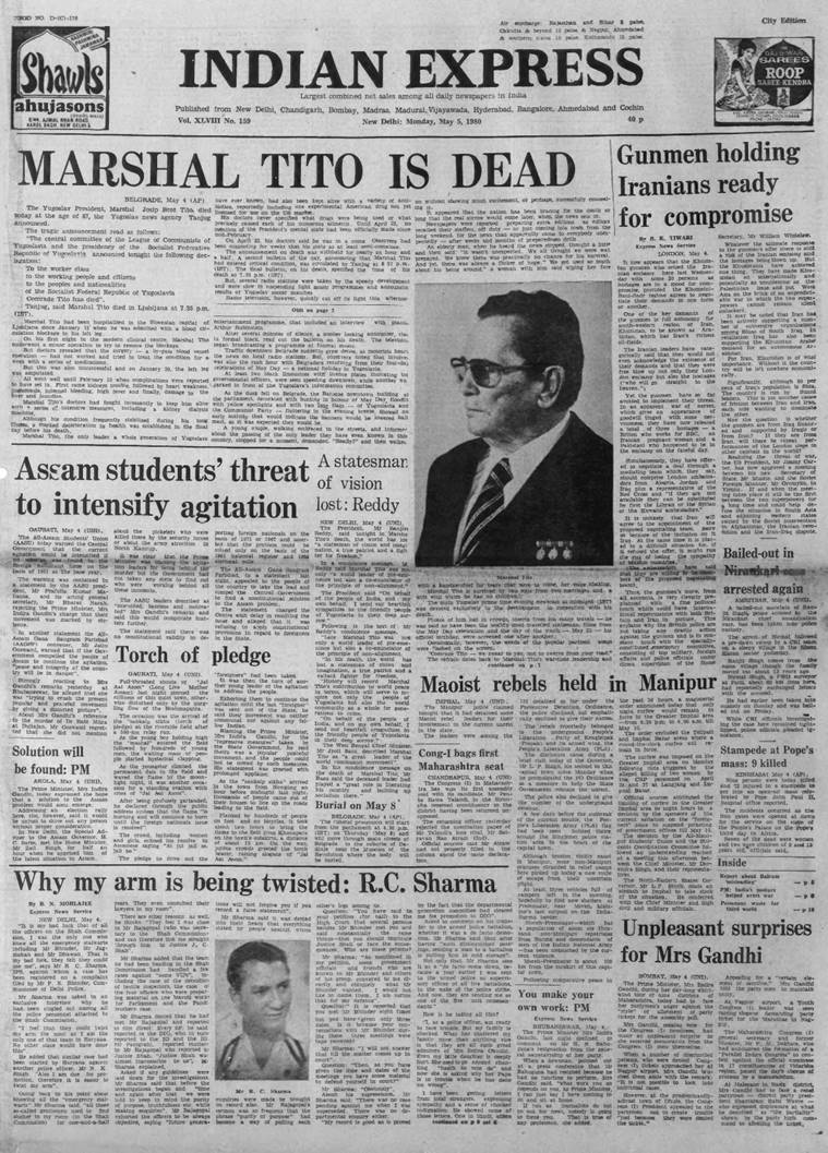 May 5, 1980, Forty Years Ago: Marshal Tito dead | The Indian Express