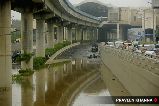 Road caves-in, flooded streets: How Gurgaon looked after a day of heavy ...