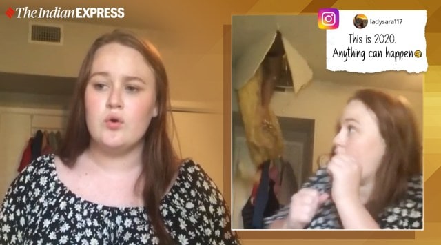 Viral Video Woman Falls Through Ceiling As Daughter Records Song