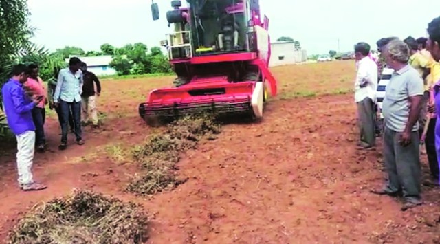 3 Halvad farmers get groundnut harvester from China | India News - The ...