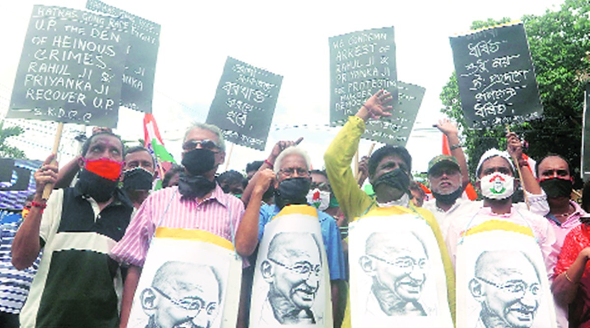 West Bengal: Congress protests manhandling of Rahul | India News - The ...