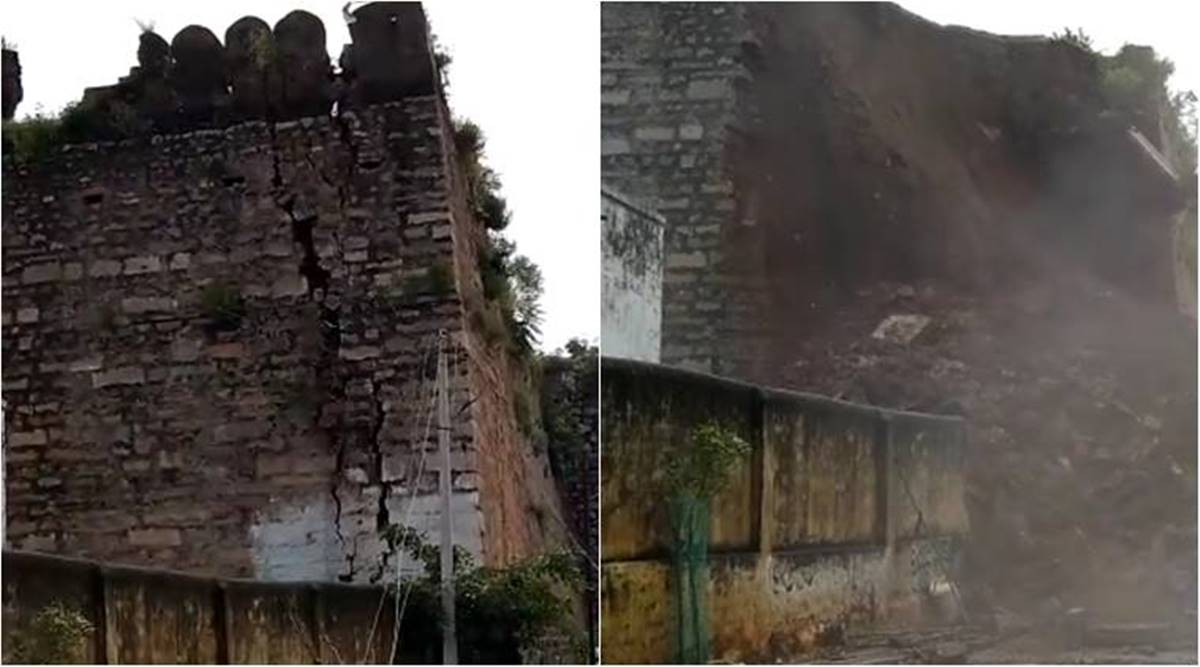Telangana rains: Portion of 17th-century fort wall collapses ...