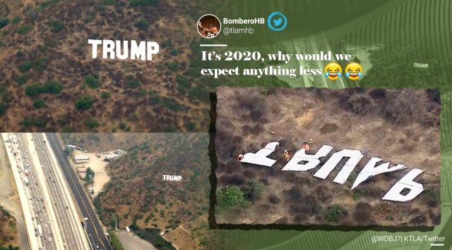 Authorities take down massive ‘Trump’ sign that popped up in California ...