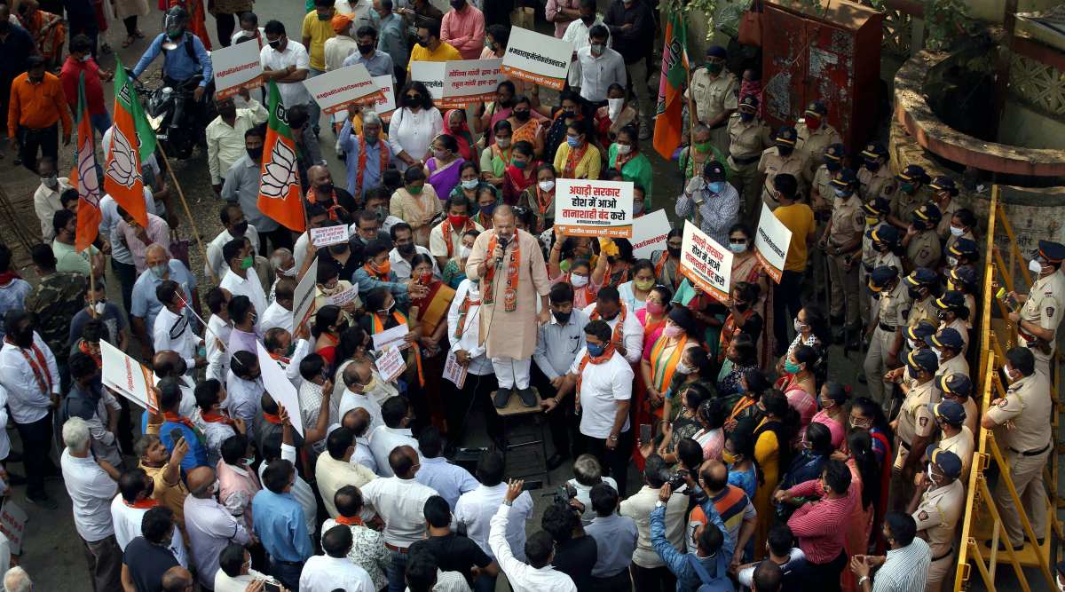 BJP state chief holds dharna in Nagpur against Arnab Goswami’s arrest | India News - The Indian ...