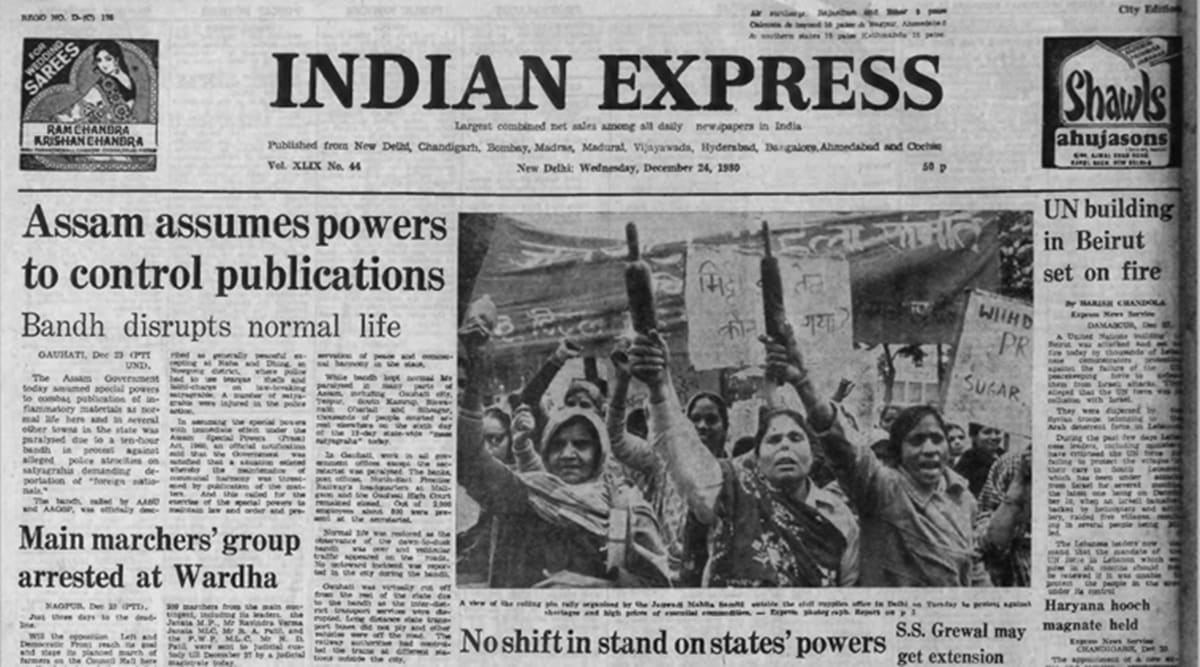 Forty Years Ago, December 24, 1980: Assam bandh | The Indian Express