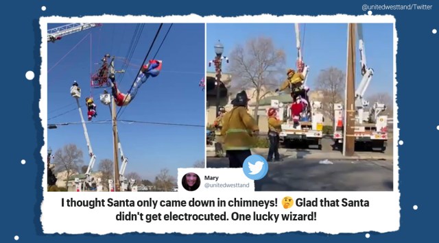 Paragliding Santa Claus had to be rescued after getting entangled in ...