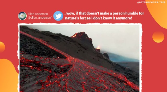 Watch: Drone footage captures moment when volcano erupts in Iceland ...