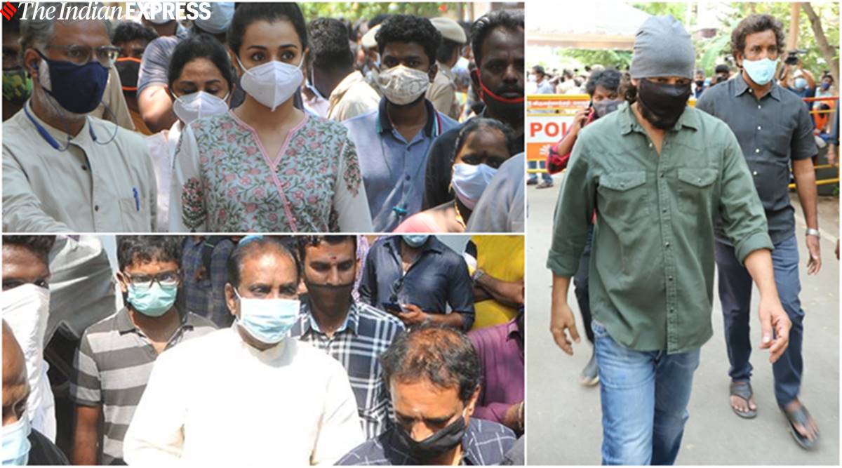 Vikram, Trisha, Arjun, Vairamuthu pay last respects to late actor Vivek ...