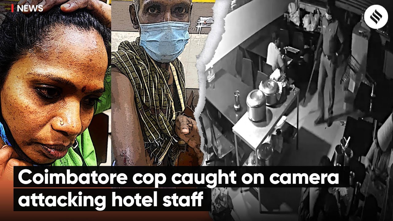 Coimbatore cop caught on camera attacking hotel staff-The Indian Express Coimbatore cop caught on camera attacking hotel staff-The Indian Express
