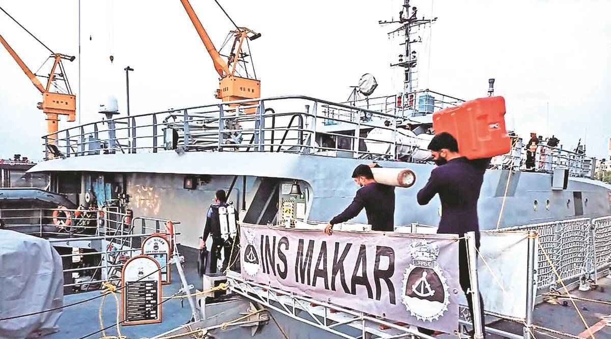 INS Makar locates tugboat Varaprada, divers looking for bodies: Navy ...
