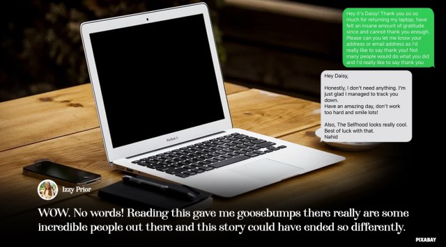 Woman’s heartfelt post thanking man who returned her lost laptop goes ...