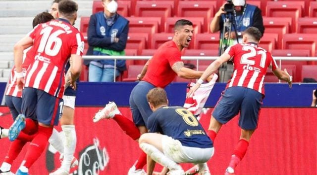 Late Luis Suarez goal moves Atletico Madrid one win from league title ...