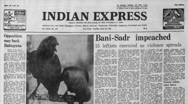 Forty Years Ago, June 22, 1981: Bani Sadr impeached | The Indian Express