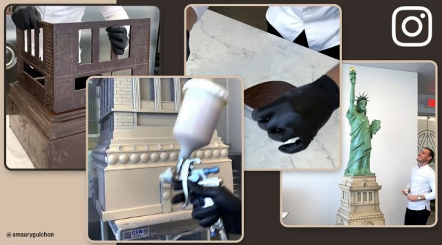 Pastry chef sculpts chocolate Statue of Liberty, video leaves netizens ...