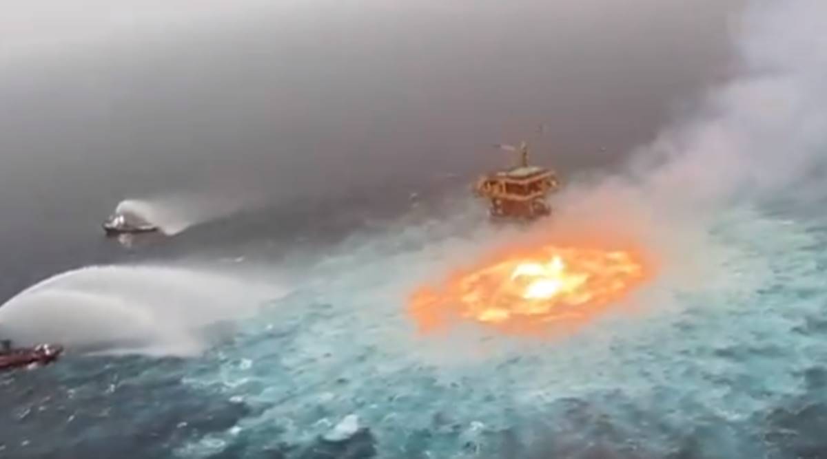 ‘Eye of fire’: Fire rages on ocean surface near Mexico; watch video ...