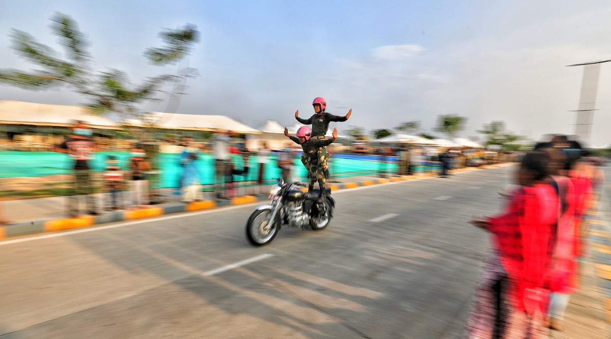 BSF’s daredevil bikers rehearse stunts ahead of event to mark 75 years ...