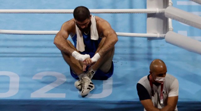 Tokyo 2020: French boxer Mourad Aliev sits on ring apron in protest ...