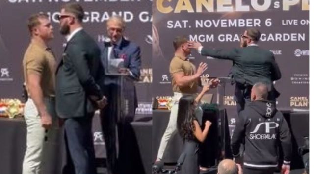 Watch: Canelo Alvarez, Caleb Plant trade blows at news conference ...
