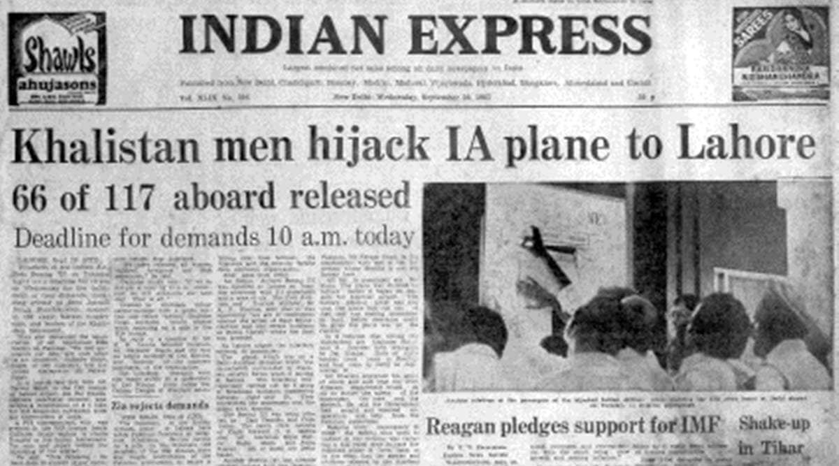 September 30, 1981, Forty Years Ago: IA Plane Hijacked | The Indian Express