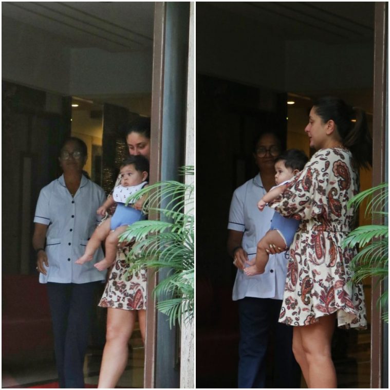 Kareena Kapoor Khan cradles baby Jeh Ali Khan as she leaves for work ...