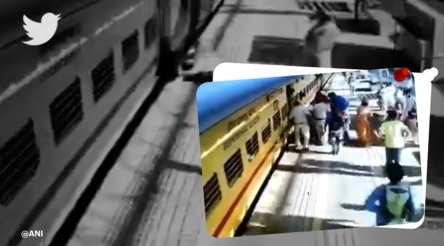 Woman slips while trying to board moving train in Mumbai, passengers ...