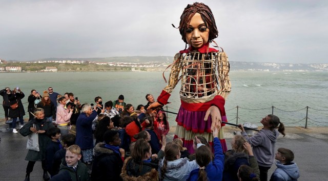 Puppet Little Amal arrives in UK after journey across Europe | Life ...