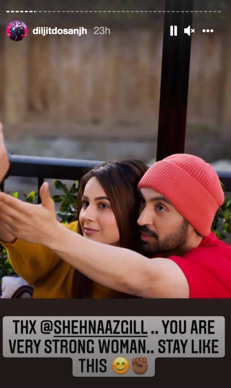 Diljit Dosanjh shares photo with Shehnaaz Gill as Honsla Rakh releases ...
