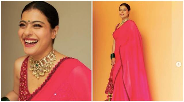 Durga Puja fashion: Kajol wows in a hot pink Punit Balana sari ...
