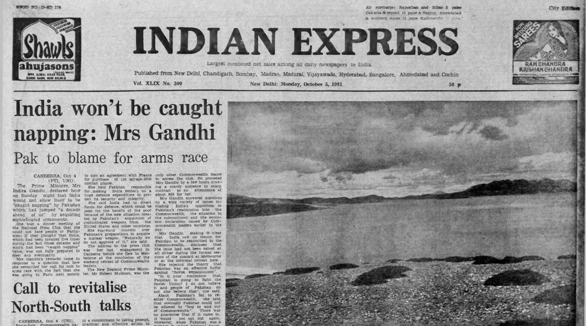 October 5, 1981, Forty Years Ago: PM blames Pak | The Indian Express