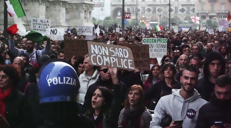 Center of Italy’s anti-vaccine protests is now a Covid hot spot | World ...
