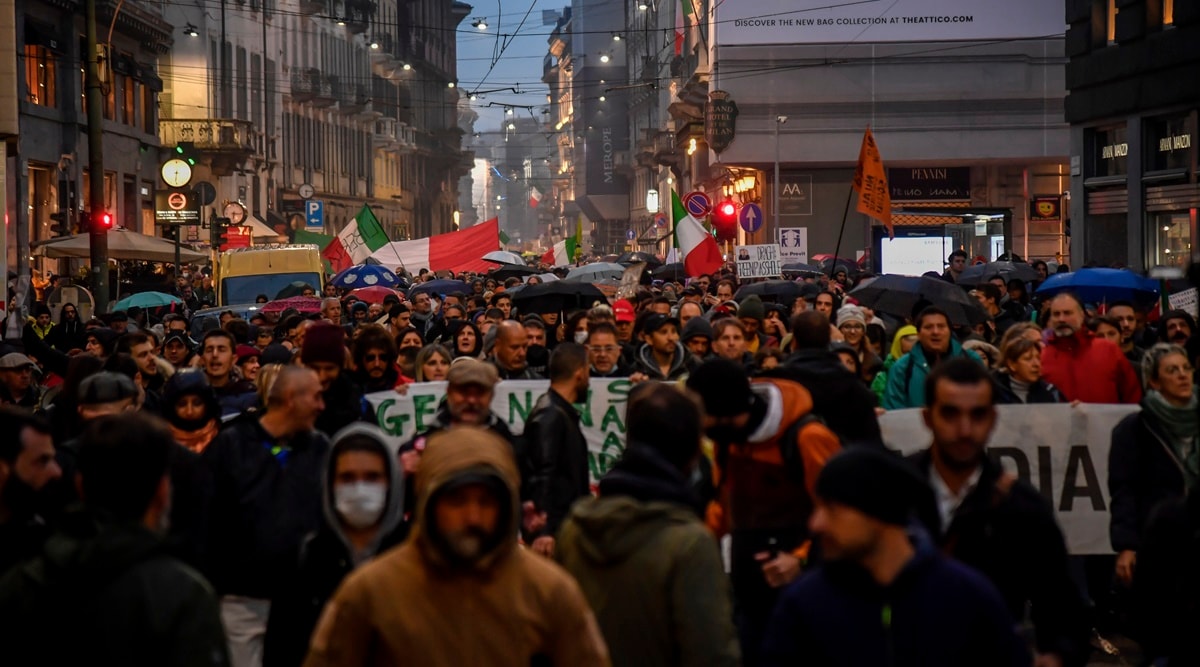 Center of Italy’s anti-vaccine protests is now a Covid hot spot | World ...