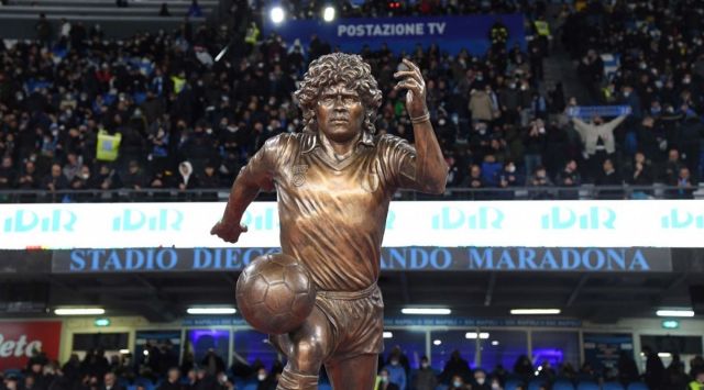Watch: Napoli unveil Diego Maradona statue, mark anniversary with ...