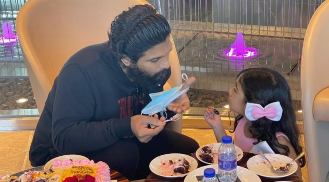 Allu Arjun celebrates daughter Allu Arha’s birthday at Burj Khalifa ...