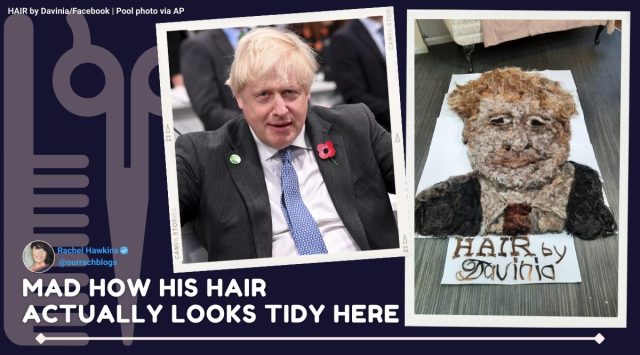 UK hairdresser uses trimmed locks to create portrait of PM Boris ...