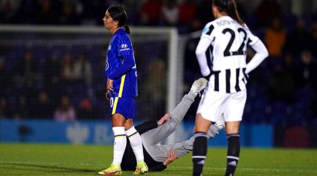 Watch: Soccer star flattens pitch invader during Women’s CL match ...