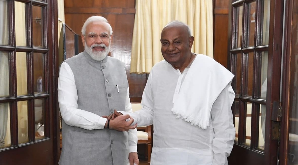 Deve Gowda meets PM Modi, JD(S)-BJP alliance likely for Karnataka MLC ...