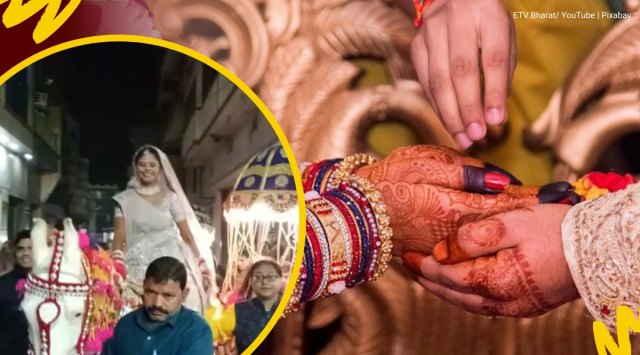 Bihar bride rides a horse to wedding venue, leads her baraat | Trending ...