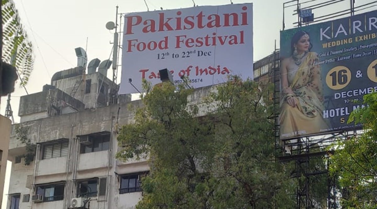 Surat: Bajrang Dal members burn ‘Pakistani food fest’ hoarding, ‘warn ...