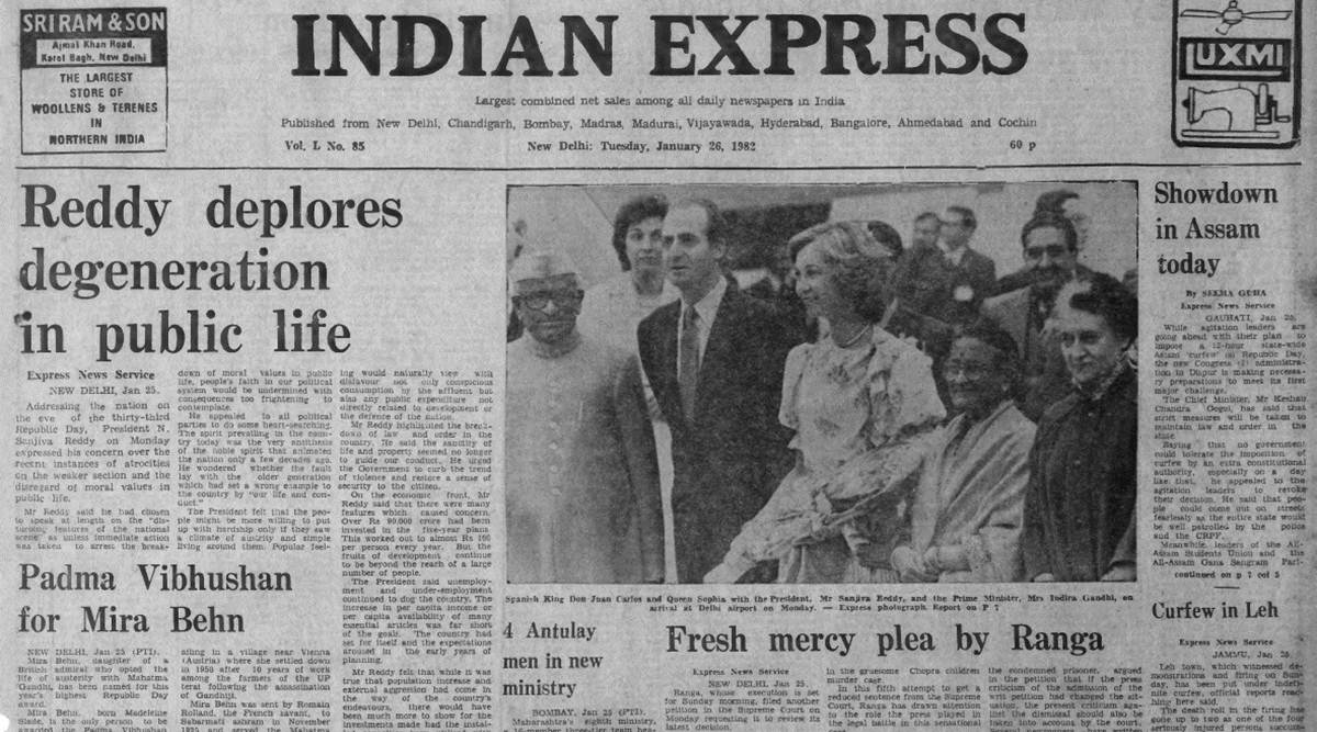 January 26, 1982, Forty Years Ago: President’s message | The Indian Express