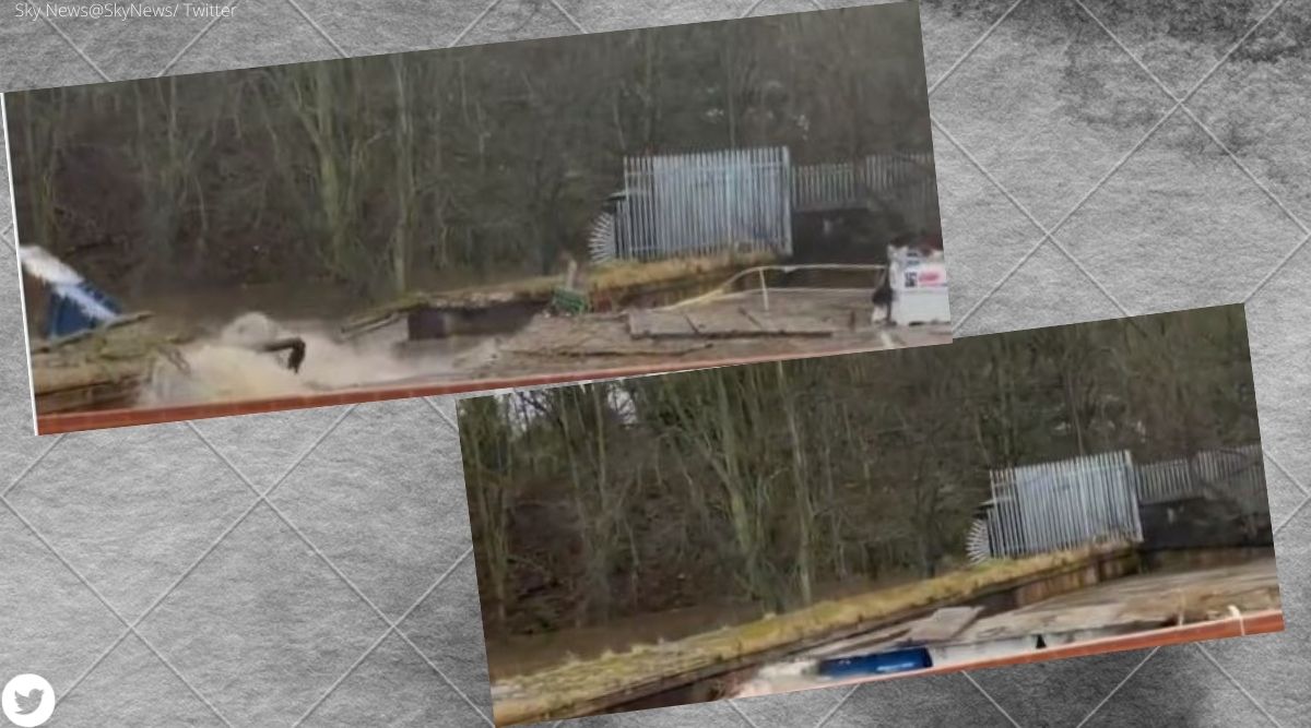 Bridge swept away in UK after storm. Watch video | Trending News - The ...