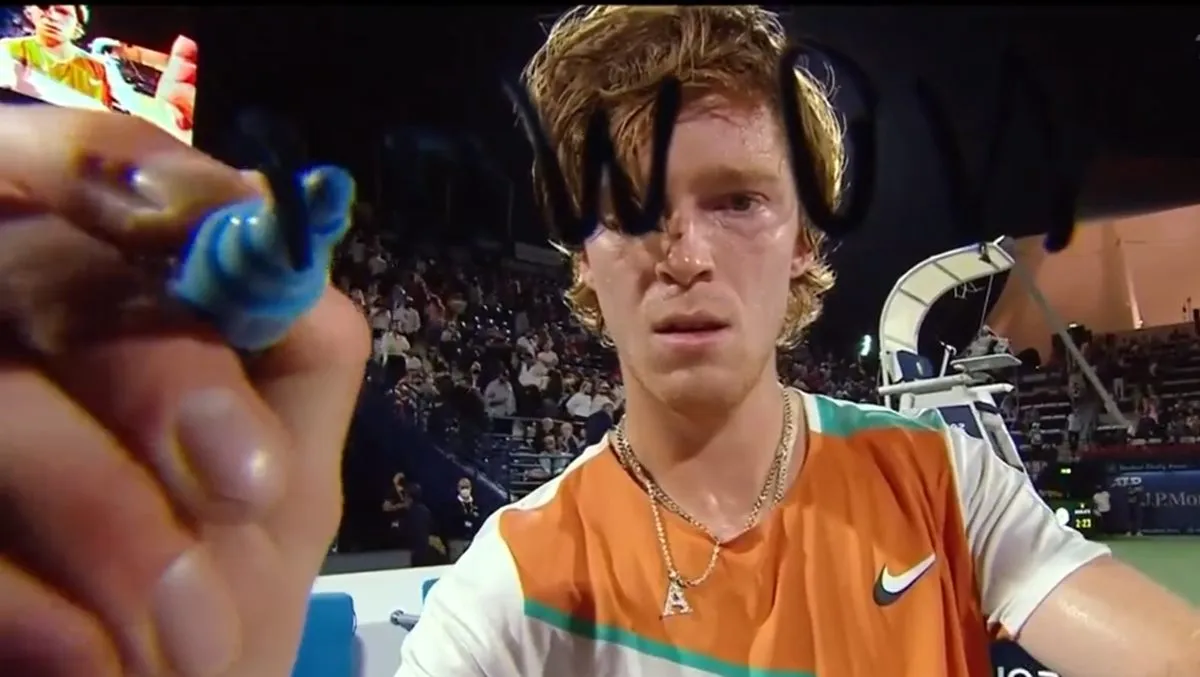 Dubai Championships: Russia’s Andrey Rublev writes ‘No War Please’ on ...