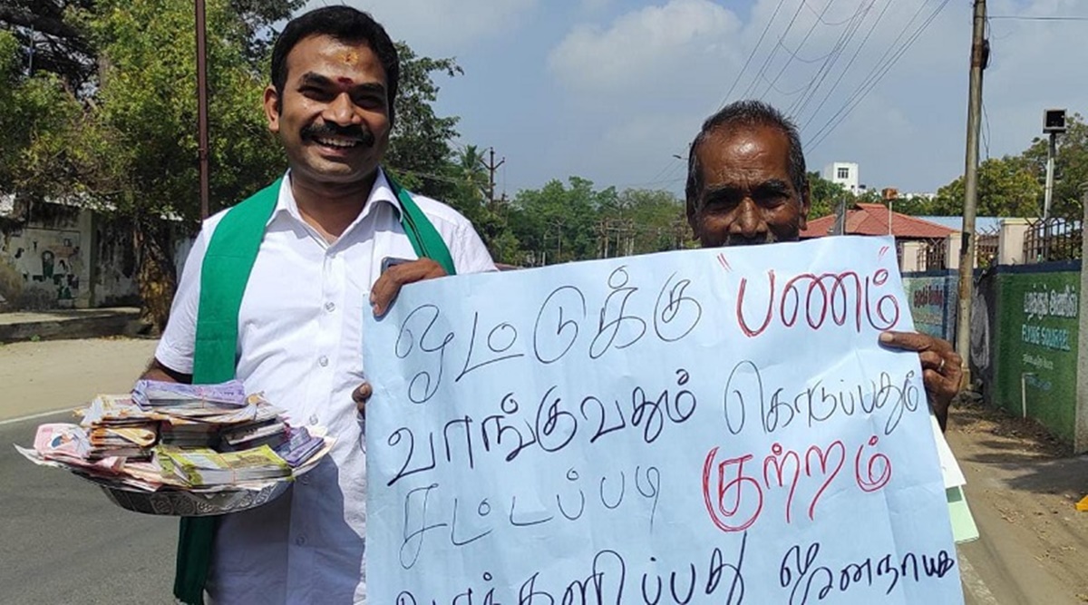 TN candidate campaigns with dummy currency notes to raise awareness ...