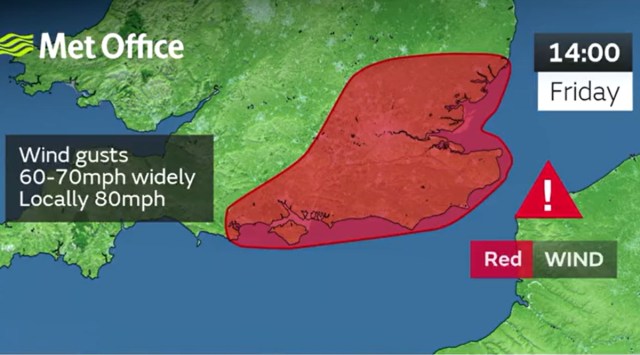 Storm Eunice: British army on standby as Met Office issues rare red ...
