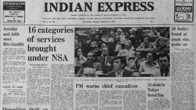 February 9, 1982, Forty Years Ago: NSA imposed | The Indian Express