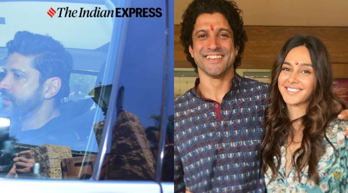 Farhan Akhtar makes first public appearance after wedding with Shibani ...