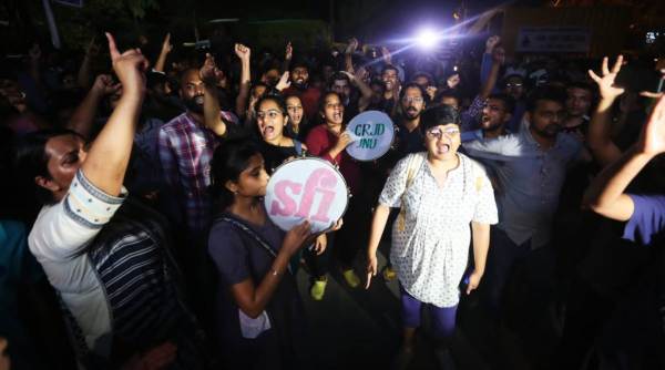 Protest caps day of violence at JNU | Delhi News - The Indian Express